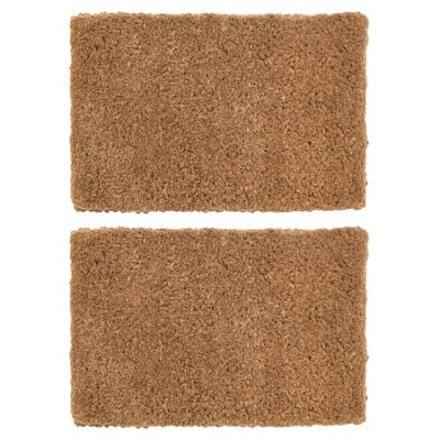 Nicola Spring Premium Handmade Coir Door Mats - 60cm x 40cm - Pack of 2