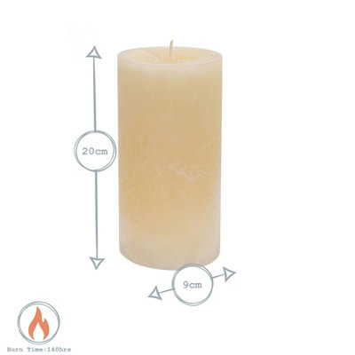 Nicola Spring Round Vanilla Pillar Candle - 140 Hours - Cream
