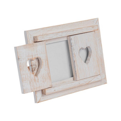 Nicola Spring Rustic Shutters Photo Frame - Wooden Landscape Table ...