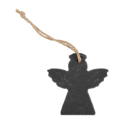 Nicola Spring Slate Christmas Tree Decoration - 7 x 7cm - Angel