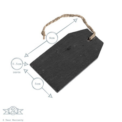 Nicola Spring Slate Hanging Tags - 5 x 9cm - Natural - Pack of 6