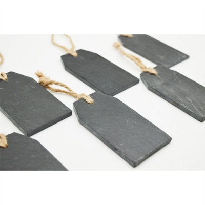Nicola Spring Slate Hanging Tags - 5 x 9cm - Natural - Pack of 6