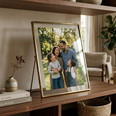 Nicola Spring Standing Metal Photo Frame - 8" x 10" - Rose Gold