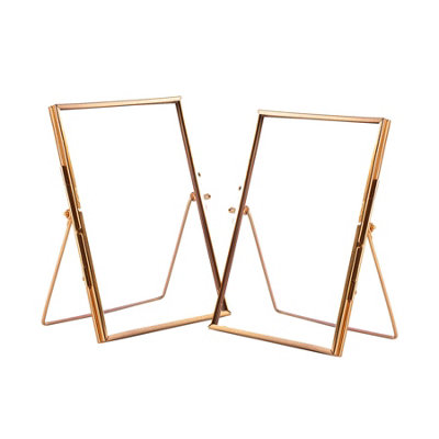 Nicola Spring Standing Metal Photo Frames - 5" x 7" - Rose Gold - Pack of 2