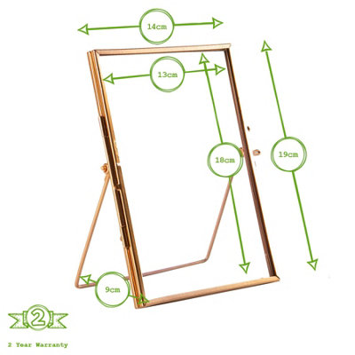 Nicola Spring Standing Metal Photo Frames - 5" x 7" - Rose Gold - Pack of 2