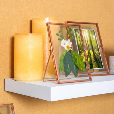 Nicola Spring Standing Metal Photo Frames - 5" x 7" - Rose Gold - Pack of 2
