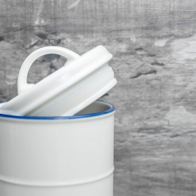 Nicola Spring White Farmhouse Coffee Canister - 11cm