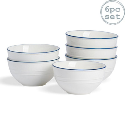 Nicola Spring White Farmhouse Serving Bowls - 18cm - Pack of 6