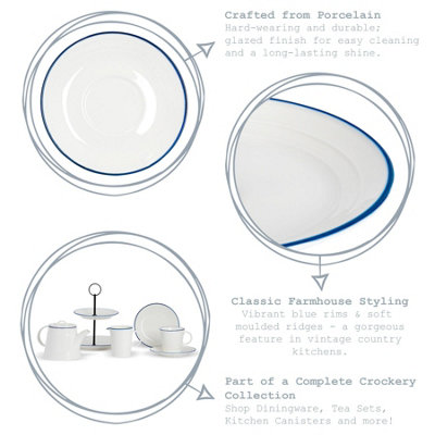 Nicola Spring White Farmhouse Serving Bowls - 18cm - Pack of 6