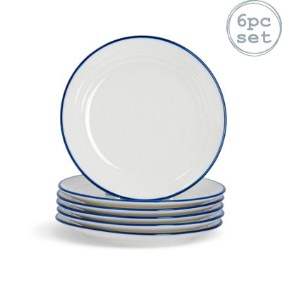 Nicola Spring - White Farmhouse Side Plates - 16cm - Pack of 6 | DIY at B&Q