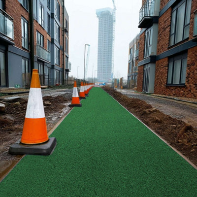 Nicoman 16mm Spaghetti Anti-Slip Site Walkway Matting 1.2m x 9m - Green