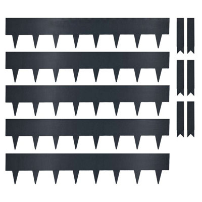 Nicoman 1m Extra High Grey Metal Garden Borders with Pegs - Set of 5