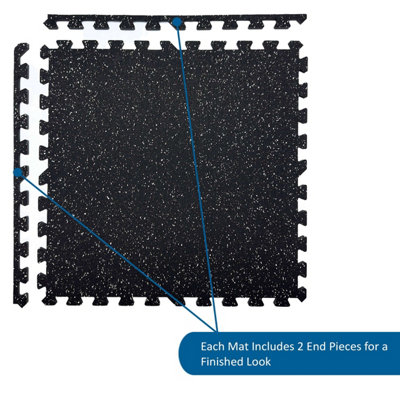 Nicoman 62x62cm 14mm Interlocking Rubber Top EVA Foam Floor Mats For ...