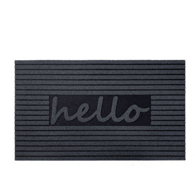 Nicoman 75x45cm Hello Embossed Door Mat Indoor and Outdoor, Dirt ...