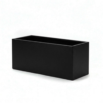 Nicoman 80cm Galvanised Matte Black Trough Planter