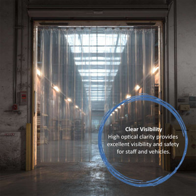 Nicoman Clear PVC Strip Curtain Roll 2mm x 200mm x 10m