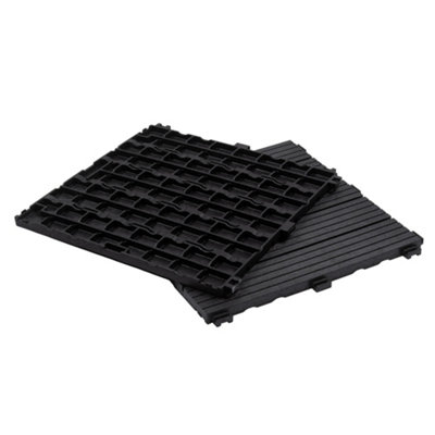 Nicoman Composite Interlocking Cosmo Decking Tiles Dark Grey 30cm x ...