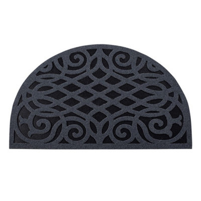 Nicoman Eco Friendly Indoor Half Moon Door Mat 75x44cm - Grey | DIY at B&Q