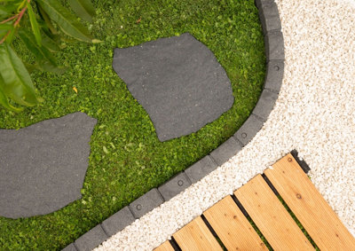 Nicoman Garden Stepping Stone Grey Natural Stone Effect Rubber Stone ...