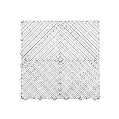 Nicoman Heavy Duty Vented Interlocking Garage Tile - 40cm x 40cm - White