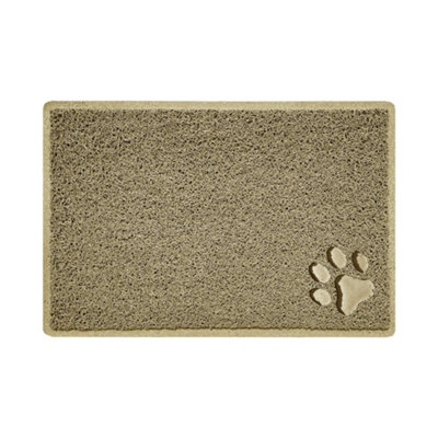 Nicoman Pet Feeding Mat, Mini Paw Design 60x40cm - Beige