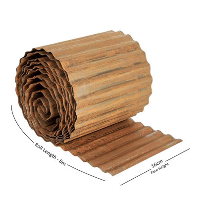 Nicoman Pre Rusted Heavy Duty Metal Border Edging Landscaping Flowerbed ...