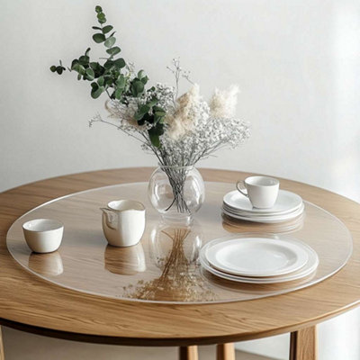 Nicoman PVC Clear Transparent Round Table Mat - 105cm