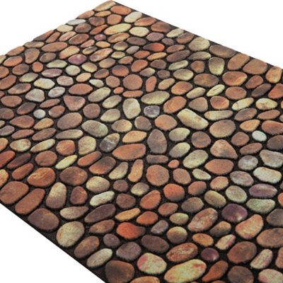 Nicoman Stone Pebble Pattern Doormat 60 x 40cm - Natural