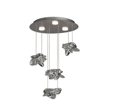 Nido Ceiling Cluster Pendant 45cm Round 4 + 2 Lights 24W + 10W LED ...