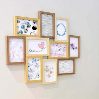nielsen Accent Photo Collage Frame for 10 Pictures 4x6" - Mixed Wood ...
