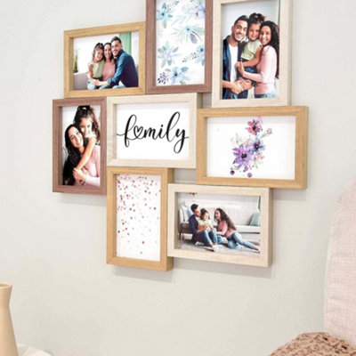 nielsen Accent Photo Collage Frame for 8 Pictures 4x6" - Mixed Wood ...