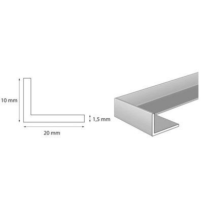 nielsen Aluminium L-Shaped Angle Profile, Natural Mill Finish ...
