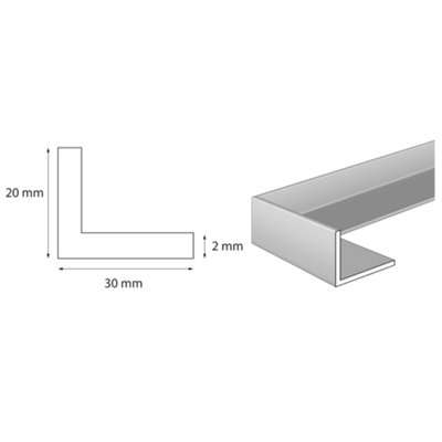 nielsen Aluminium L-Shaped Angle Profile Natural Mill Finish ...