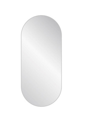 nielsen Anderson Oval Pill Shaped Metal Large Wall Mirror, Silver, 80 x ...
