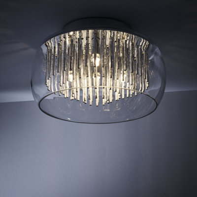 nielsen Barford Round Clear Glass Design Offering a 4 Light Ceiling ...