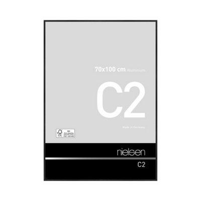 nielsen C2 Brushed Black Aluminium Picture Frame 70x100cm - with Float ...