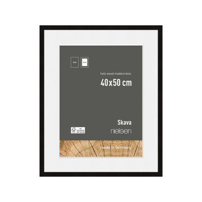 nielsen Skava 40 x 50cm Black Wooden Picture Frame With 30x40cm Mount ...