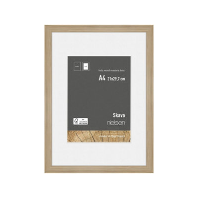 nielsen Skava A4 Oak Wooden Picture Frame With 15 x 20cm Mount | DIY at B&Q