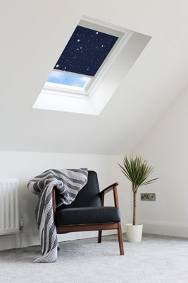 Night Sky Blackout Blind for Velux Roof Window Size S06 ,Silver Frames