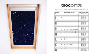 Night Sky Blackout Blind for Velux Roof Window Size S06 ,Silver Frames