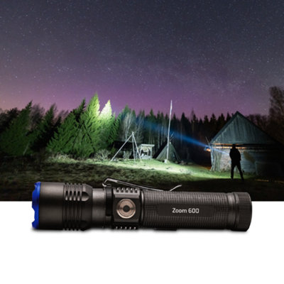 NightSearcher Zoom 600R - Heavy Duty Rechargeable Spot-to-Flood Torch ...