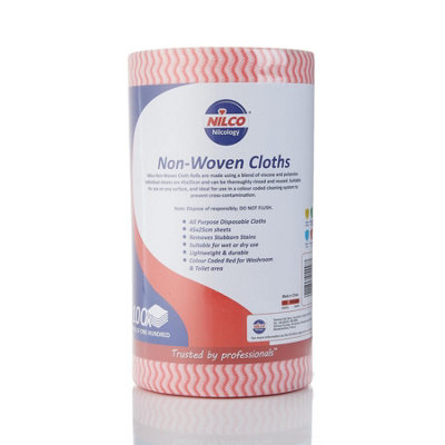 Nilco All Purpose Bathroom Red Cloth Colour Coded Cloths Roll 100 ...