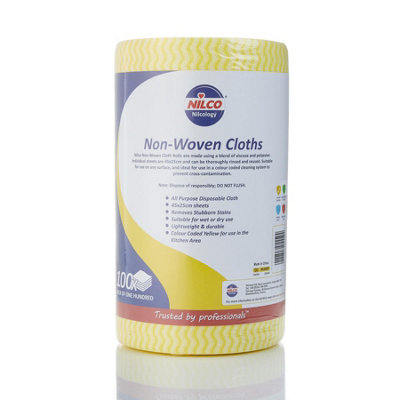 Nilco All Purpose Kitchen Yellow Colour Coded Clean Cloths Roll 100 sheets