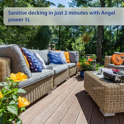 Nilco Angel Power 4L Garden Decking Wooden Floor Cleaner & Trigger Foam ...