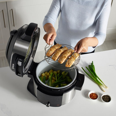 Ninja Multi Cooker Foodi 11-in-1 SmartLid 6L Stainless Steel OL550UK