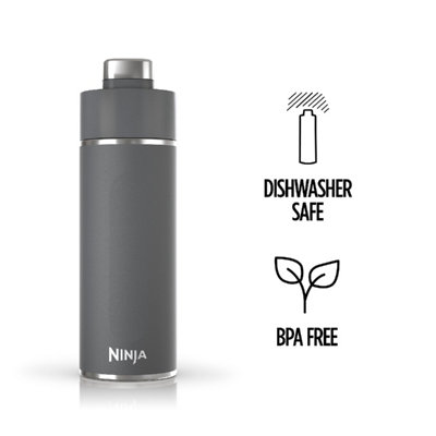 Ninja Thirsti Water Bottle 700ml Travel Bottle Stainless Steel Grey