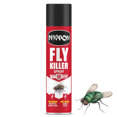 Nippon Fly & Wasp Killer Spray 300ml Fast-Acting, Effective Against ...