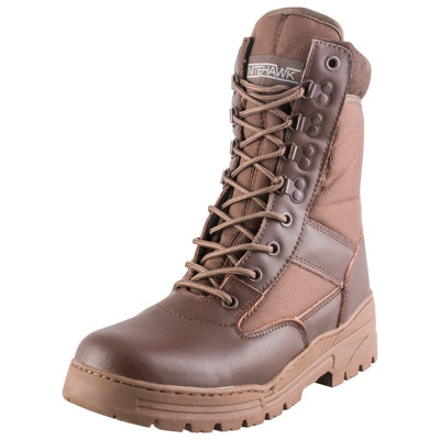 Nitehawk Army/Military Patrol Brown Leather Combat Boots Outdoor Cadet ...