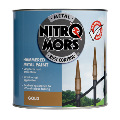 Nitromors Hammered Metal Finish UV Resistant Rust Protection Gold Paint ...