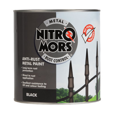 Nitromors Smooth Metal Finish UV Resistant Anti Rust Protection Black ...